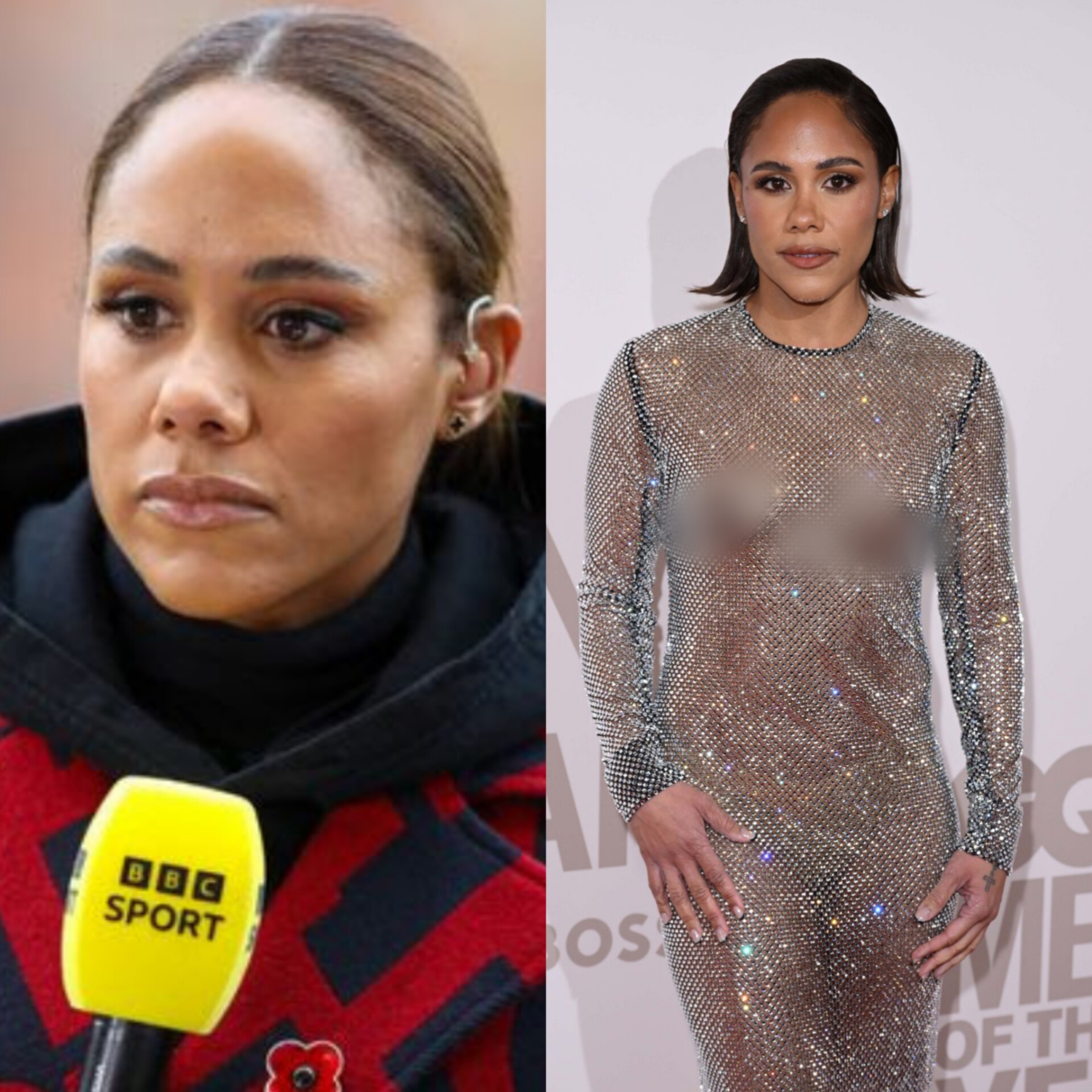 [News] Sports presenter Alex Scott goes br@less in see-through dress at GQ Men of the Year ...